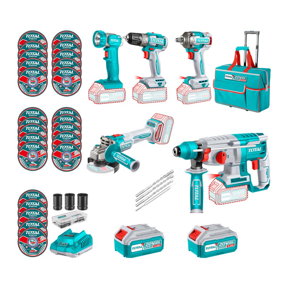 Kit 5 Herramientas Inalámbricas Profesionales | Total Tools