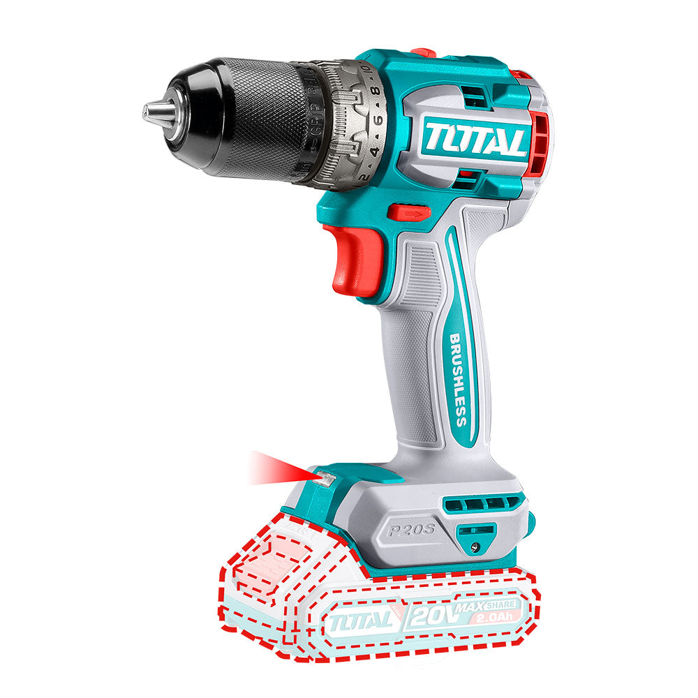 Taladro Inalámbrico Industrial 20V 60Nm Total Tools | Alta Precisión