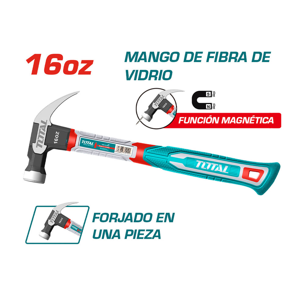 Martillo de Uña 16oz Super Total - Potencia y precisión — Total Tools
