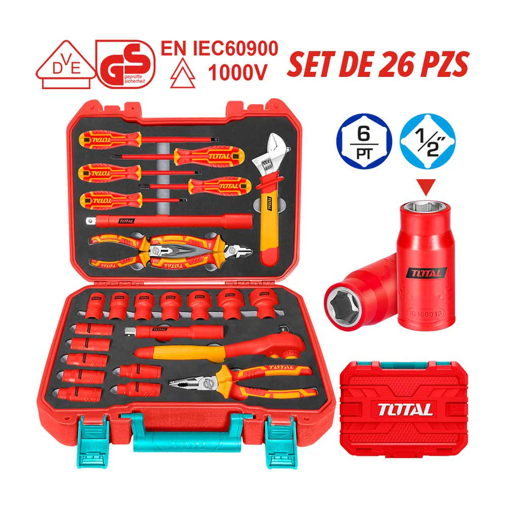Set de Herramientas Aisladas 1000V Total Tools | VDE/GS Certificado