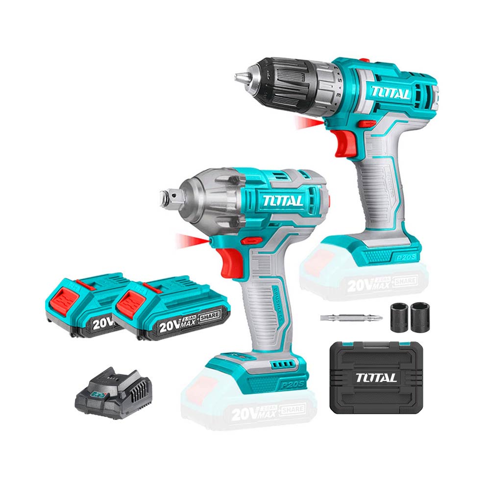 Combo taladro inal 20V + llave de impacto 20V super TOTAL — Total Tools
