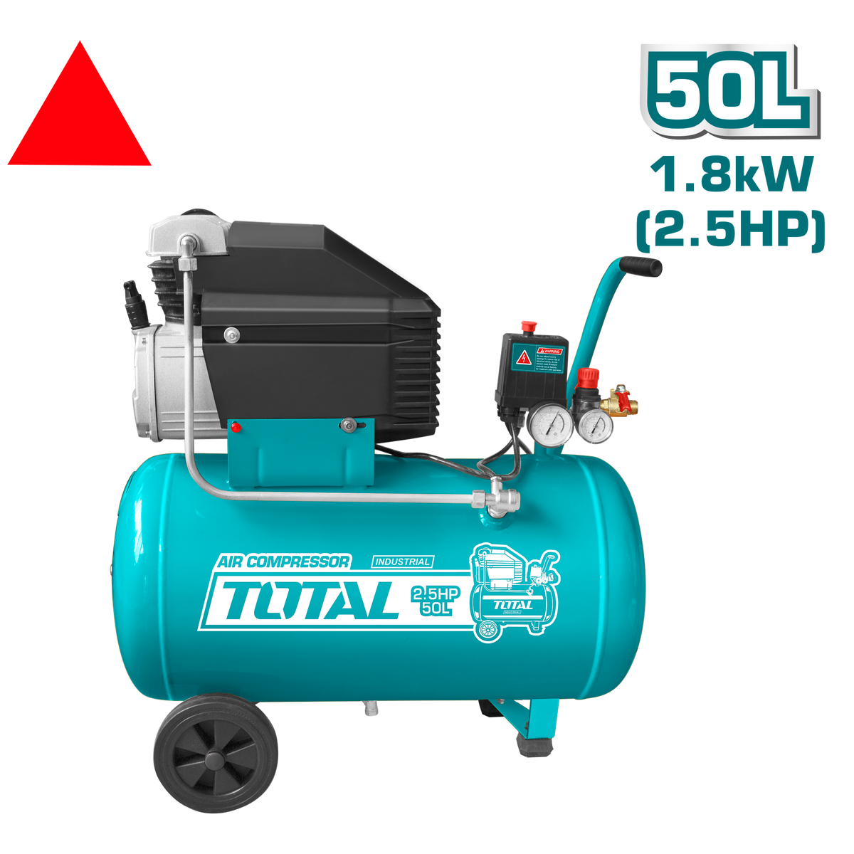 Compresor de Aire 50L 2.5HP 1.8kW Total Tools | 2850 rpm