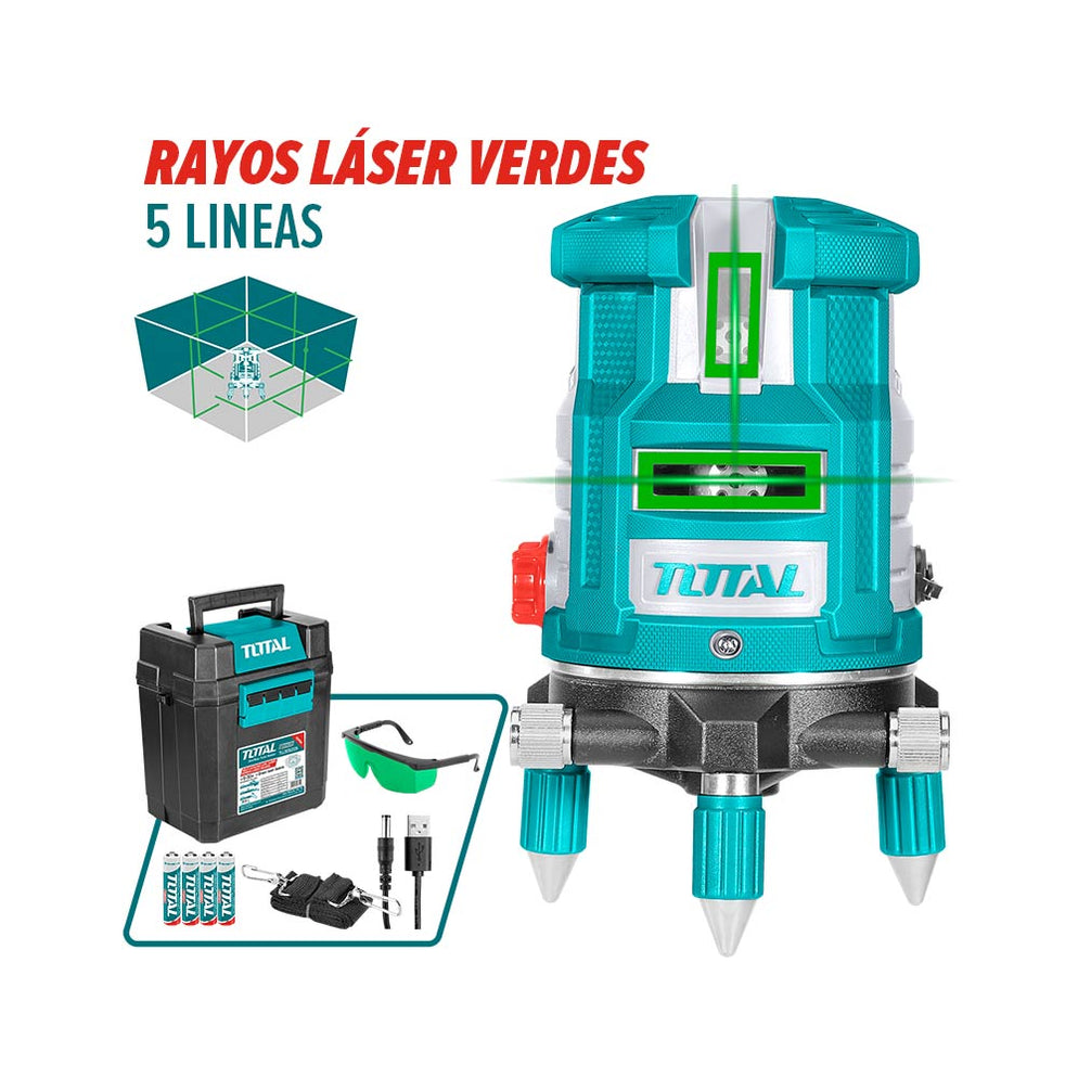 Nivel Láser Autonivelante 30M Luz Verde | Precisión Profesional — Total Tools