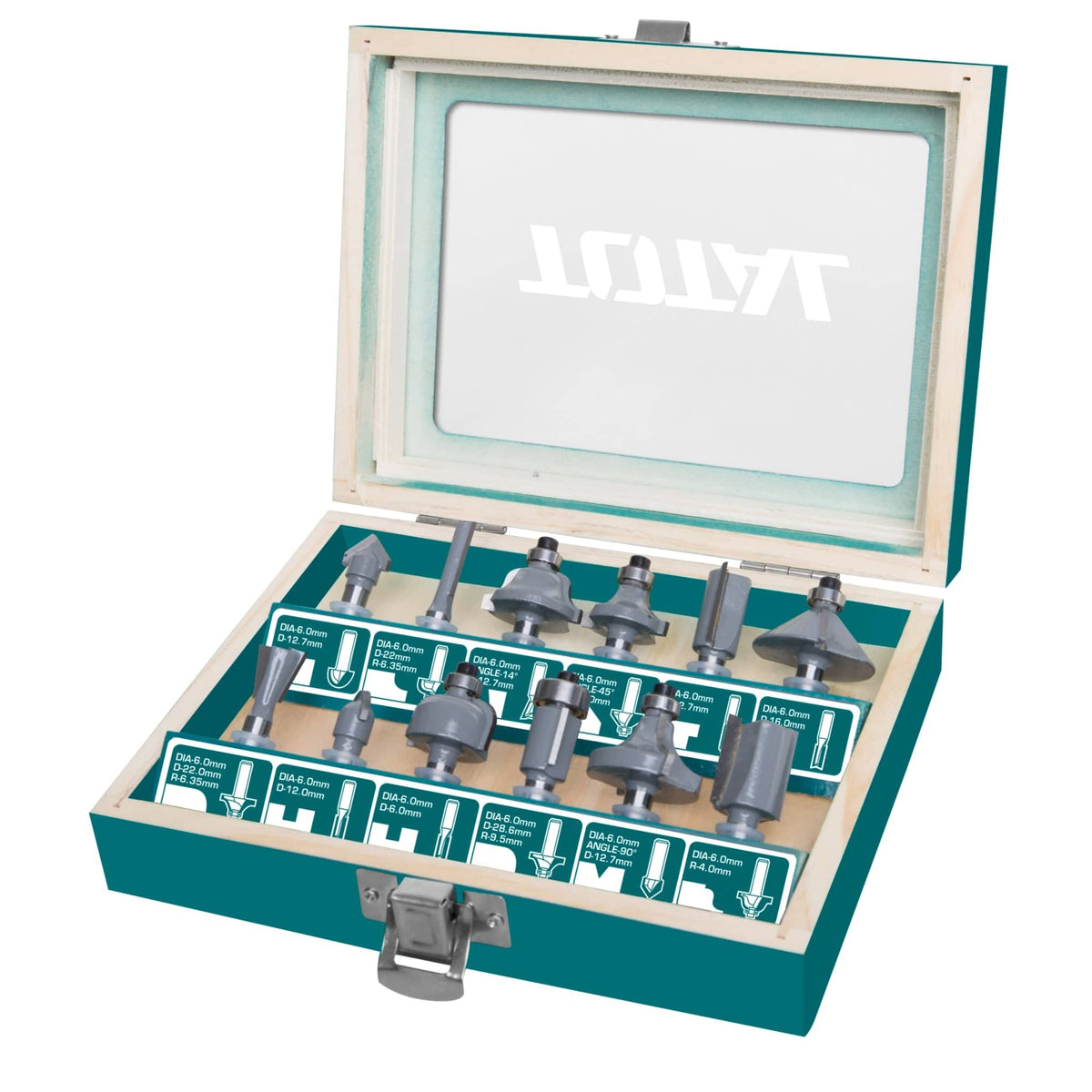 Set de Fresas 6mm para Fresado Preciso | Total Tools 12 Piezas