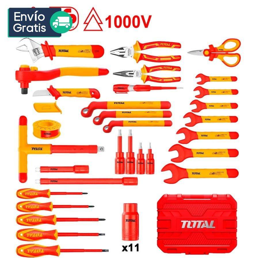 Set de 41 Herramientas Aisladas para Electricistas | Total Tools