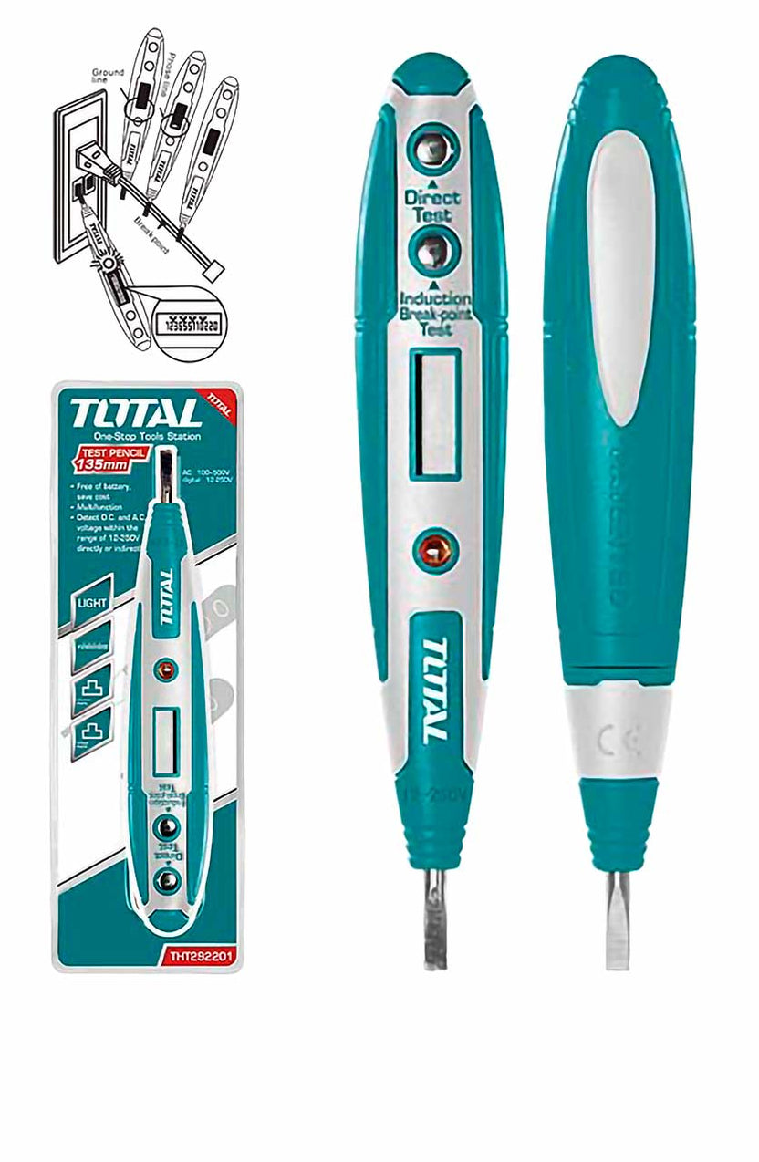 Probador de Corriente Digital 12-220V Total Tools | Seguridad y Precisión