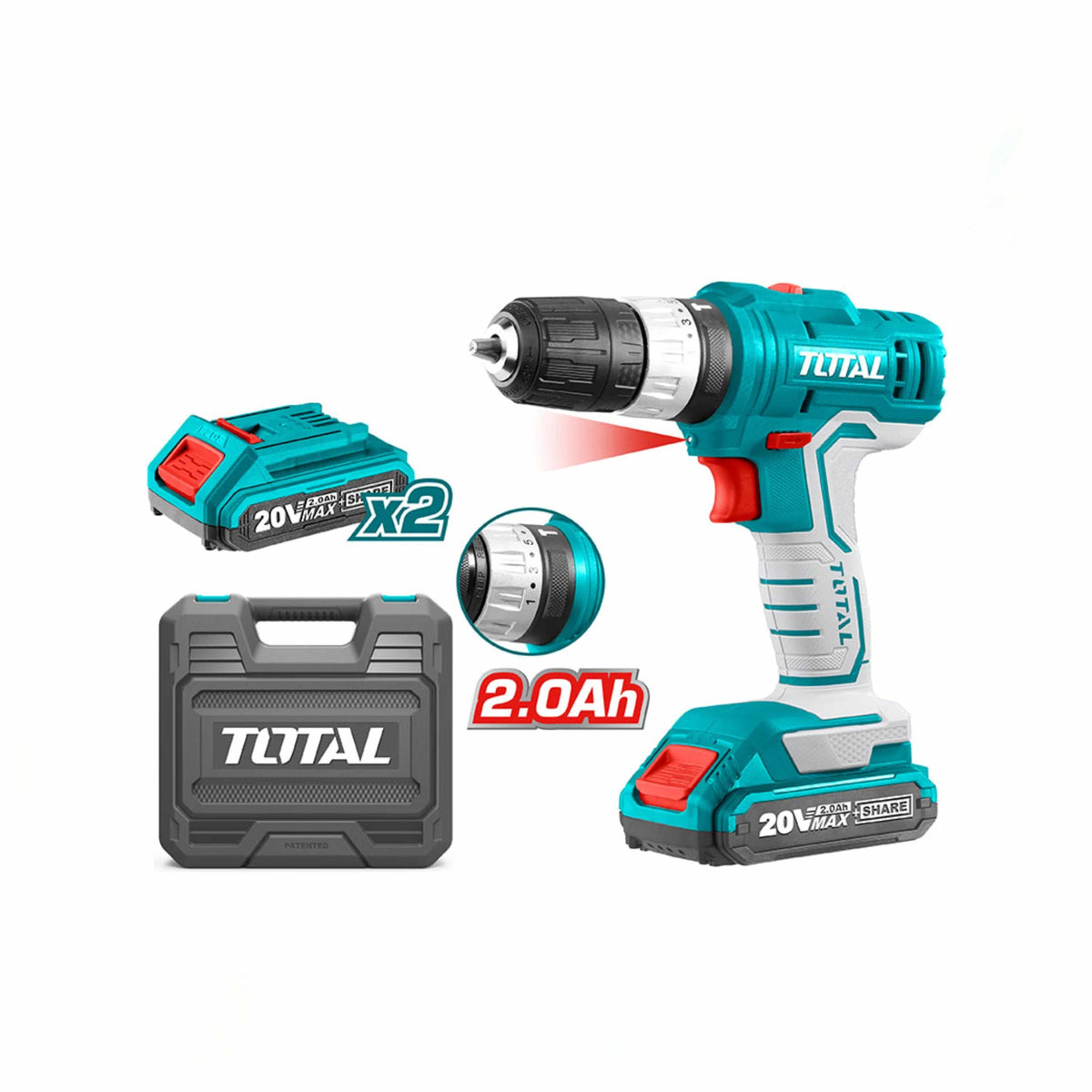 Taladro Inalámbrico 20V 22500rpm Total Tools | Alta Precisión y Potencia